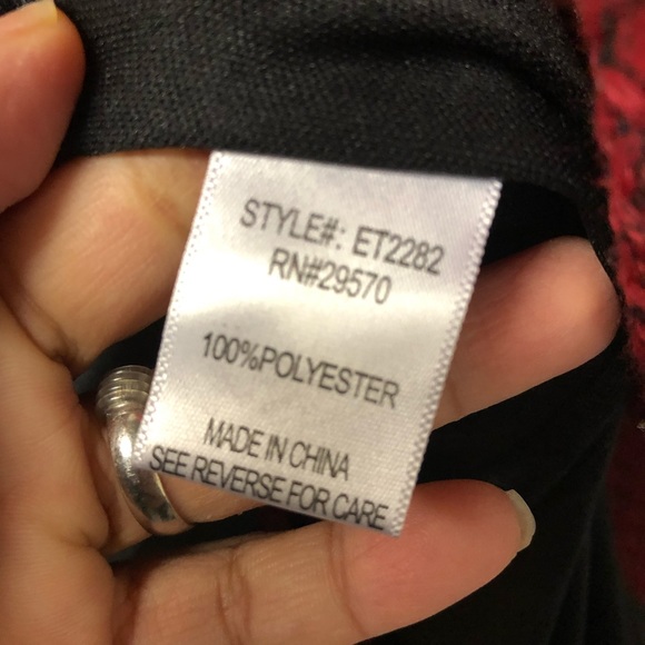 Everly | Jackets & Coats | Everly Large Red Tweed Long Blazer Jacket ...